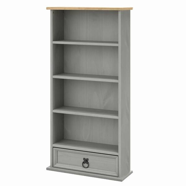 Wood Bookcase With 1 Drawer Corona Gray - Bed Bath & Beyond - 42025136